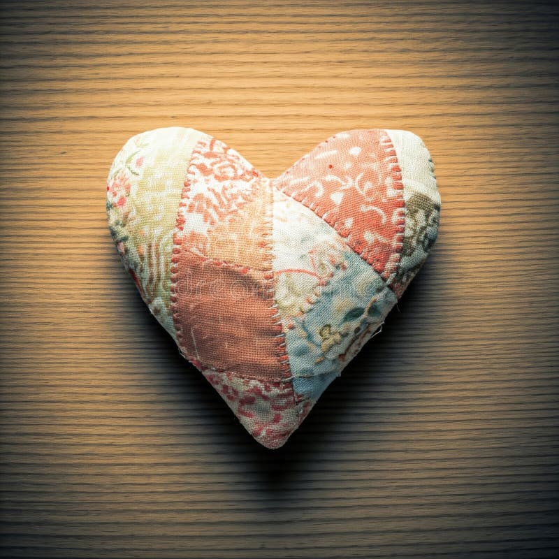 Patchwork Heart Symbol of Love Stock Illustration - Illustration of ...