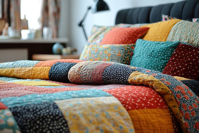 Patchwork Home Decor, Cozy and Inviting Quilt with Colorful Patchwork ...