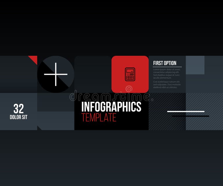 Patchwork Horizontal Rectangle Template in Dark Corporate Style Stock ...