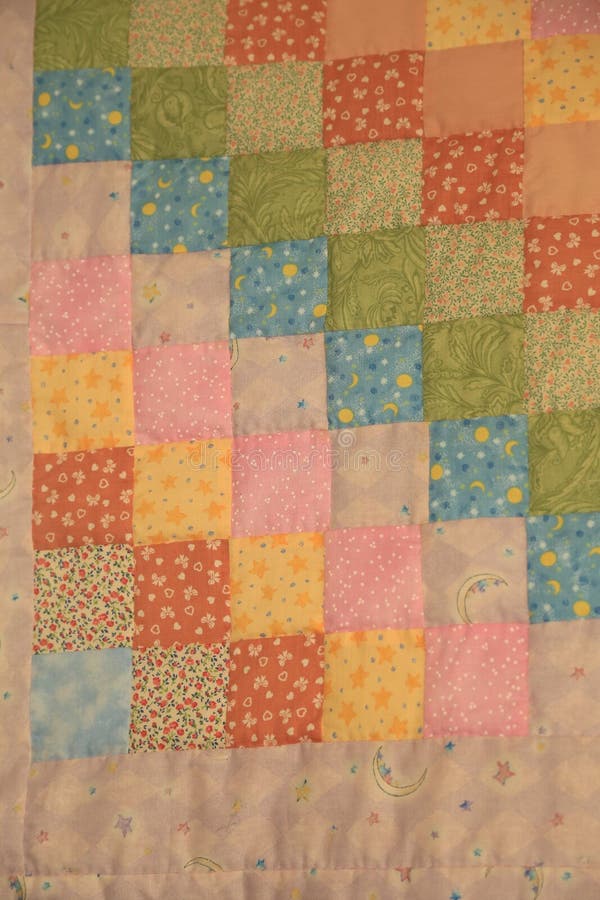 Patchwork Multicolored Pastel Amish Handmade Quilts1 Stock Image ...
