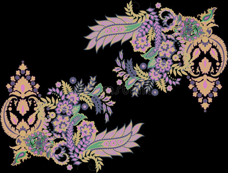 Purple Paisley Border Stock Illustrations – 1,680 Purple Paisley Border ...