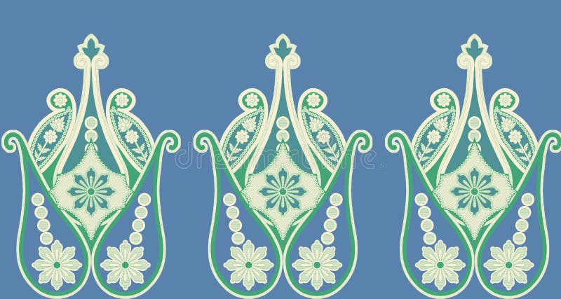 Patchwork Paisley Design Border Work Floral Paisley Motif Textile Print ...