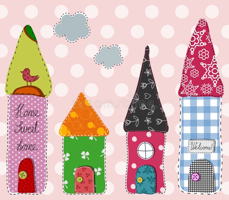 Patchwork pattern stock illustration. Illustration of building - 31017300