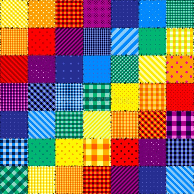 Patchwork Pattern of Rainbow Colors Stock Vector - Illustration of ...