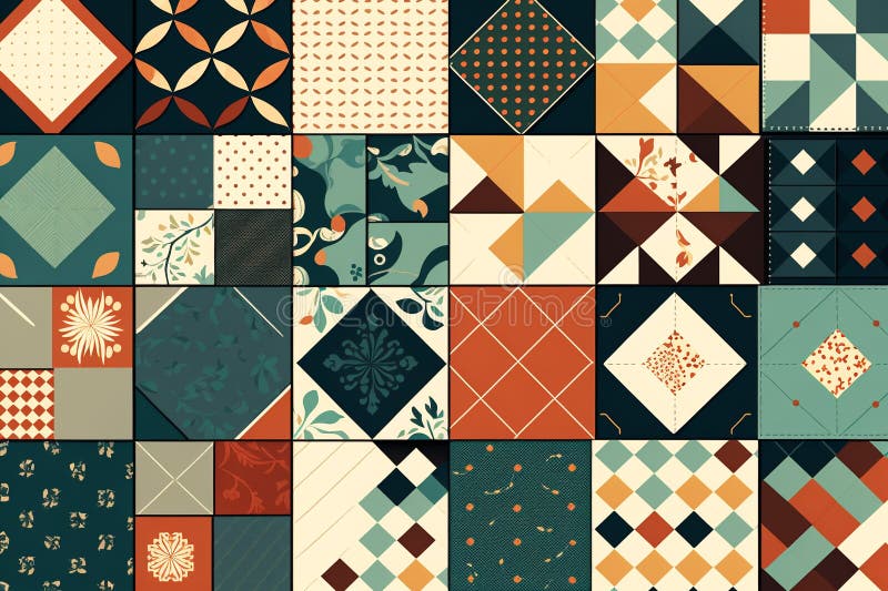 Patchwork Pattern for Textiles, Packaging, Backgrounds, Wallpaper ...