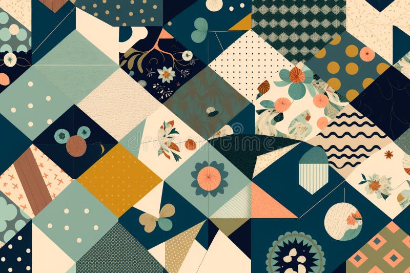 Patchwork Pattern for Textiles, Packaging, Backgrounds, Wallpaper ...