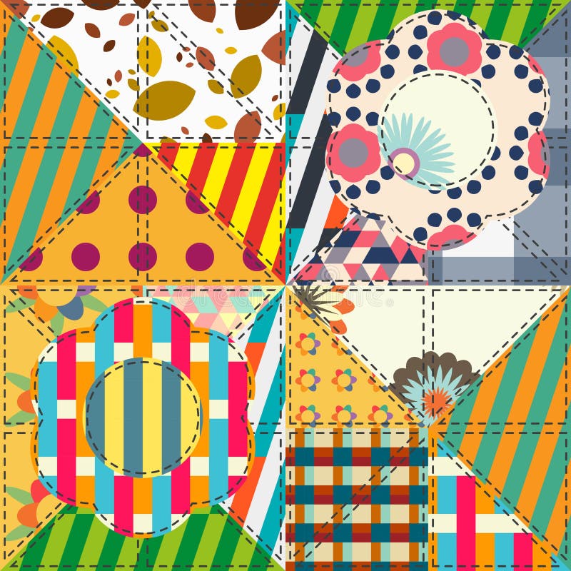 Patchwork Pattern. Vintage Cottage Style. Seamless Pattern Stock Vector ...