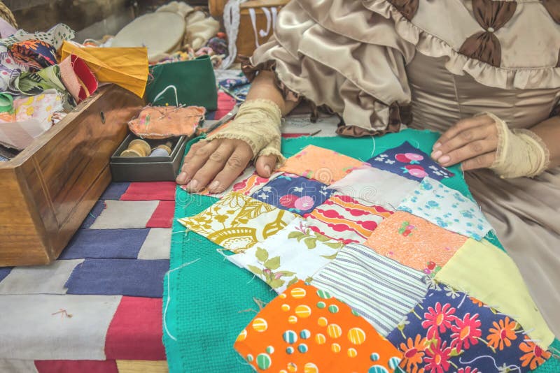 Patchwork Process. Craftsmanship and Artisans Stock Image - Image of ...