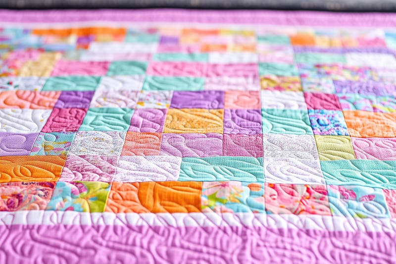 This Patchwork Quilt Features an Array of Colorful Fabrics, Artfully ...