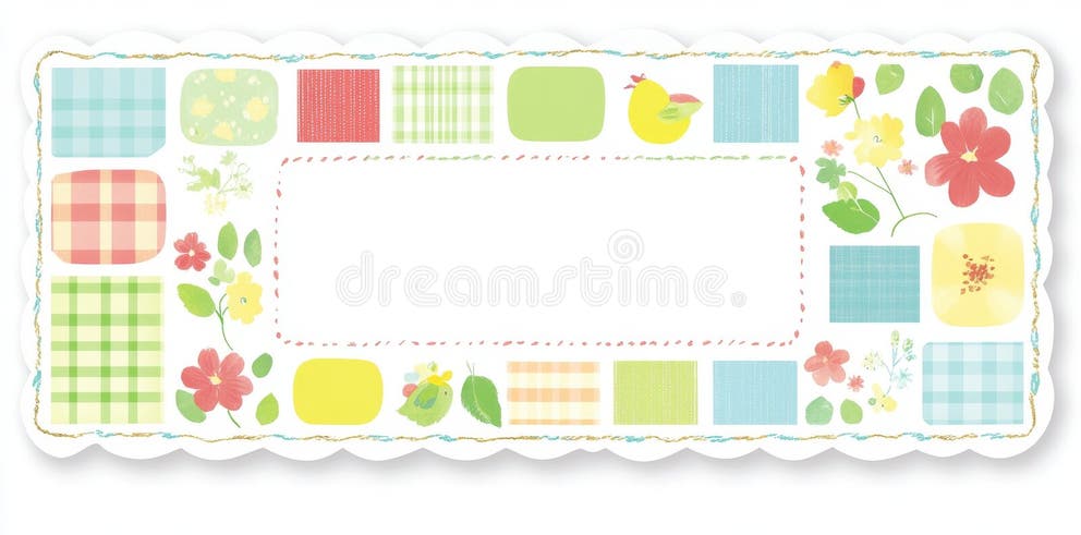 The Patchwork Quilt Frame Features a Stylish Rickrack Border and a ...