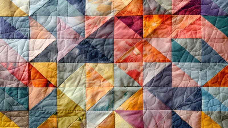 Patchwork Quilt. Geometric Pattern Made from a Piece of Fabric in ...