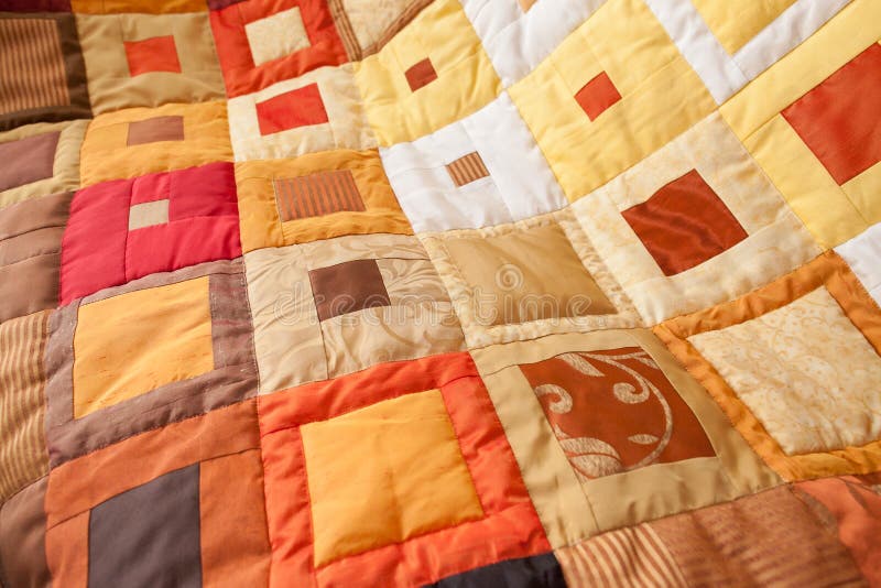 Patchwork Quilt. Part of Patchwork Quilt As Background. Handmade ...