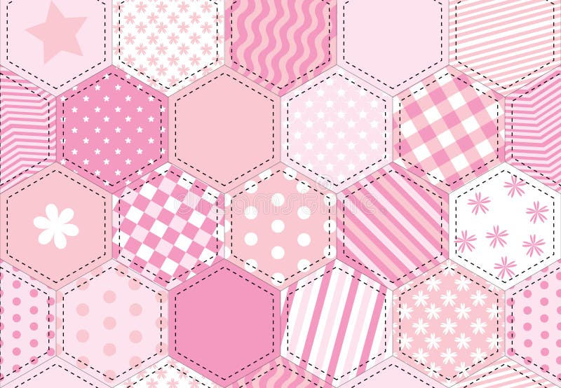 Patchwork quilt pink stock vector. Illustration of patch - 14370035