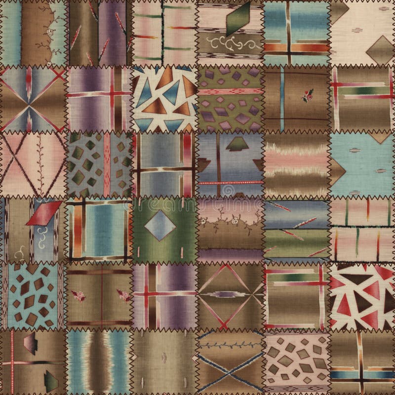 Patchwork Quilt Seamless Texture Stock Illustration - Illustration of ...