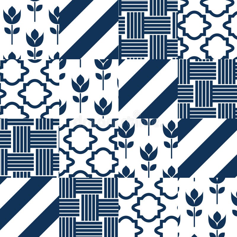 Vector Patchwork Seamless Wall Tile Pattern, Ceramic Mexican Tiles Stock Vector - Illustration ...