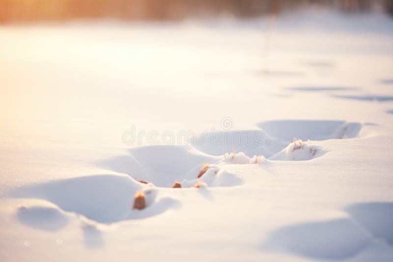 Patchwork of Rabbit Tracks in Fresh Snow Stock Illustration ...
