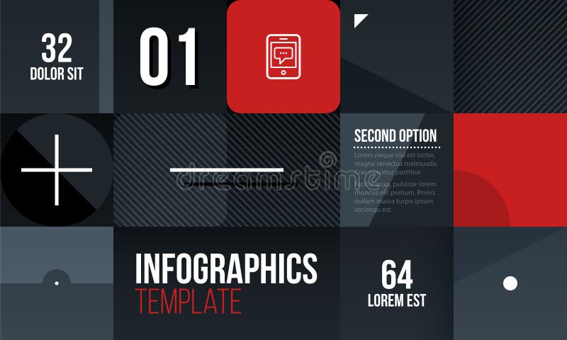 Patchwork Rectangle Template in Dark Corporate Style Stock Vector ...