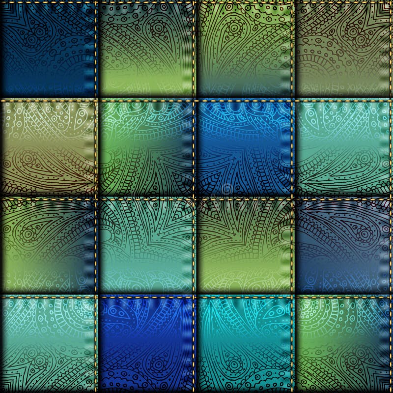 Patchwork of satin fabric stock vector. Illustration of curve - 60146385