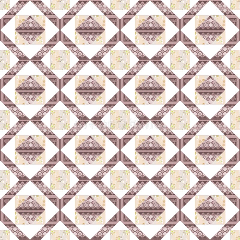 Patchwork Seamless Brown Geometric Pattern Background Stock ...