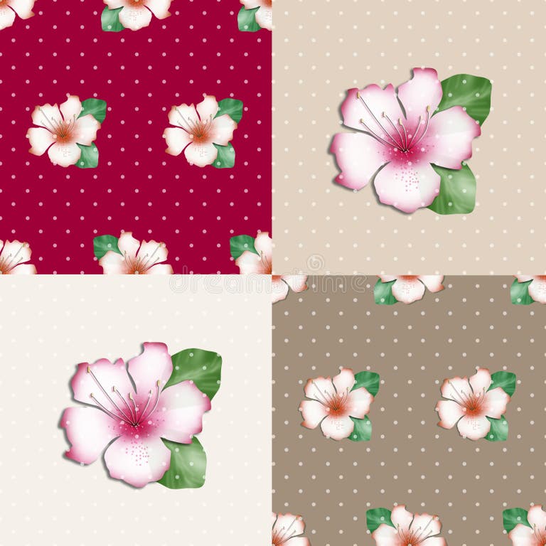 Patchwork Seamless Floral Azalea Pattern Texture Background Stock ...