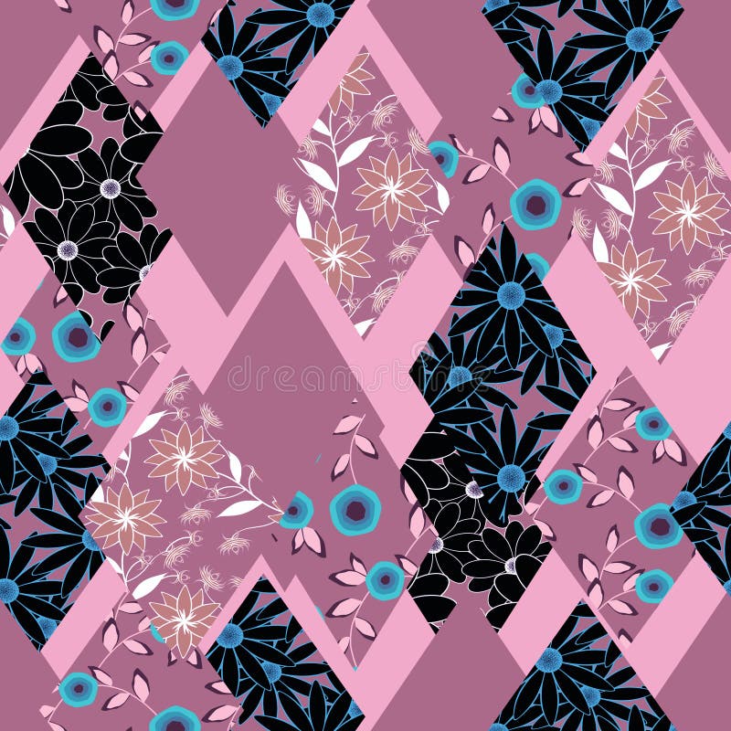 Patchwork Seamless Abstract Pattern Green Background. Stock ...