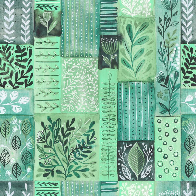 Patchwork Seamless Pattern. Stock Illustration - Illustration of ...