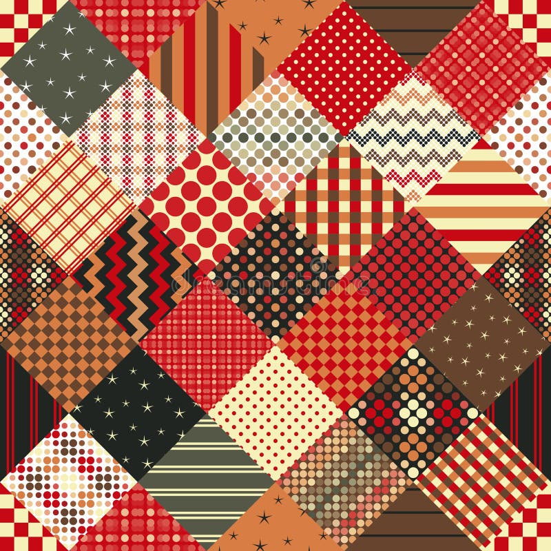 Patchwork Seamless Pattern with Geometric Ornaments. Stylish Print for Fabric and Textile Stock ...