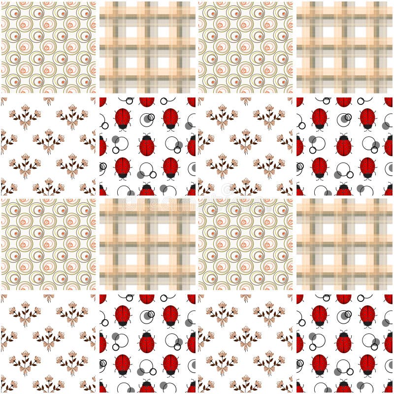 Kids Patchwork Seamless Pattern Stock Illustration - Illustration of ...