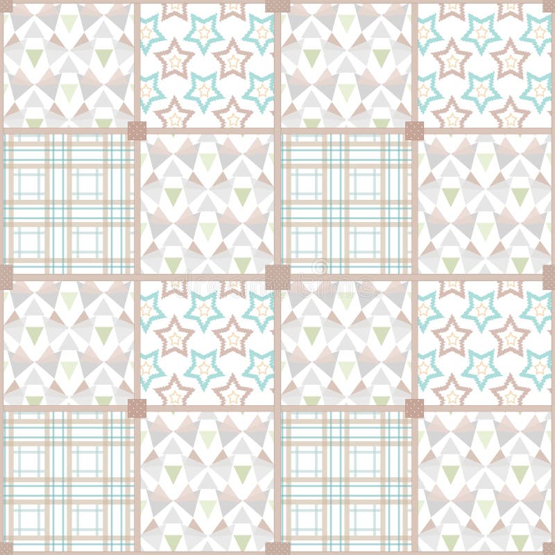 Patchwork Seamless Pattern Ornament Geometrical Background Stock ...