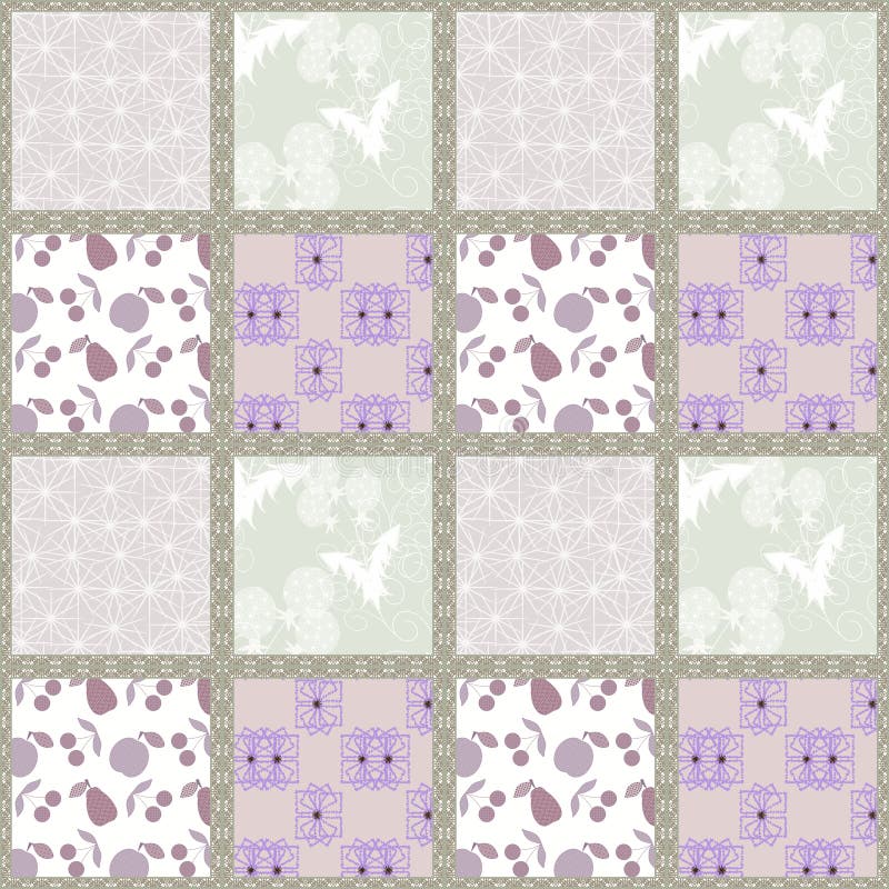 Patchwork Seamless Abstract Pattern Green Background. Stock ...