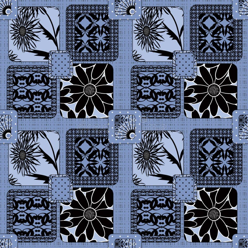Patchwork Seamless Pattern Texture Background Stock Illustration