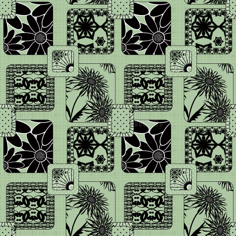 Patchwork Seamless Pattern Texture Background Stock Illustration