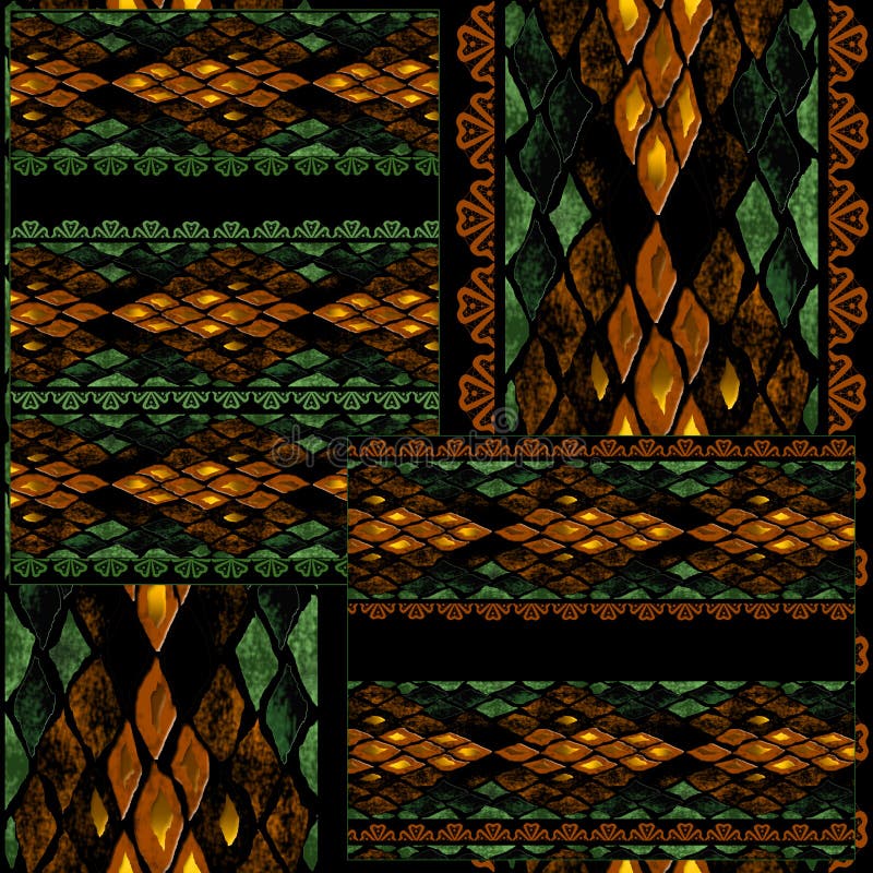 Seamless Pattern of Snake Skin Stock Illustration - Illustration of ...