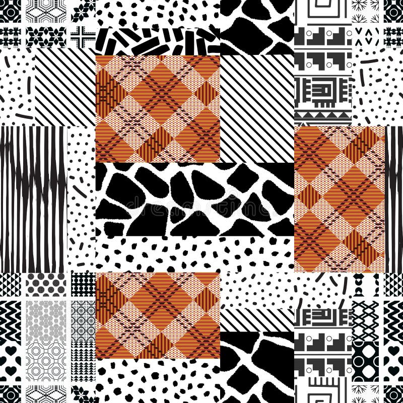 Patchwork Seamless Texture Stock Vector Illustration Of Giraffe