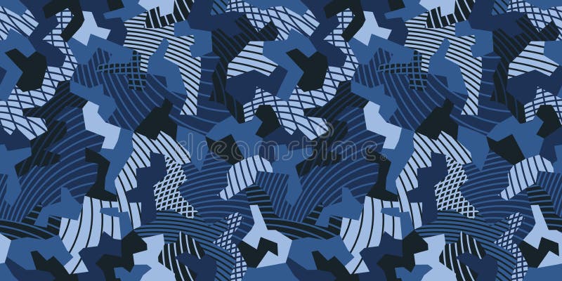 Patchwork Sewing, Camouflage Seamless Background. Radio Waves, Striped ...