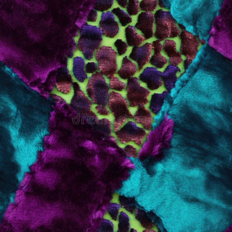 A Patchwork of Soft, Velvety Textures Creating an Abstract Leopard ...