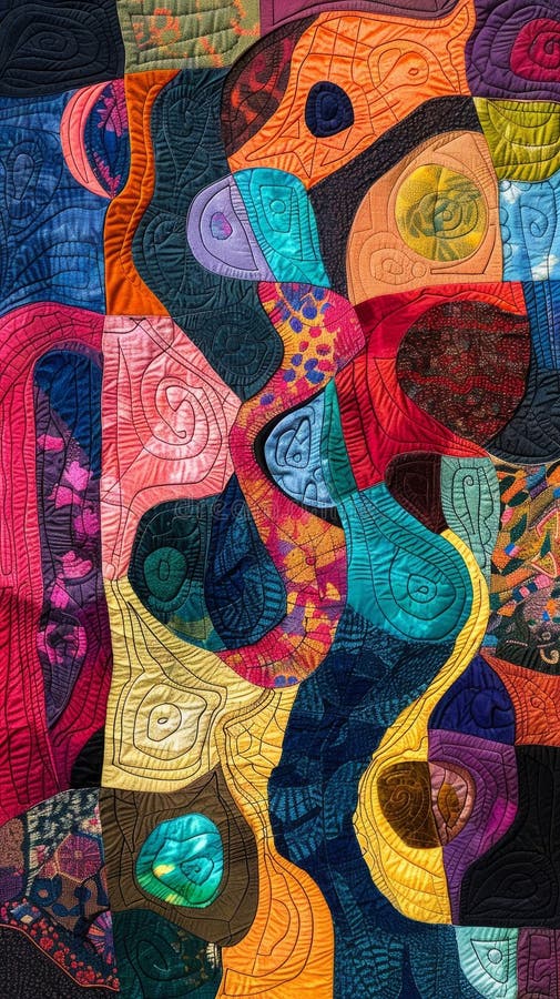 Patchwork Style Quilt, Colorful Patchwork Quilt Stock Photo - Image of ...