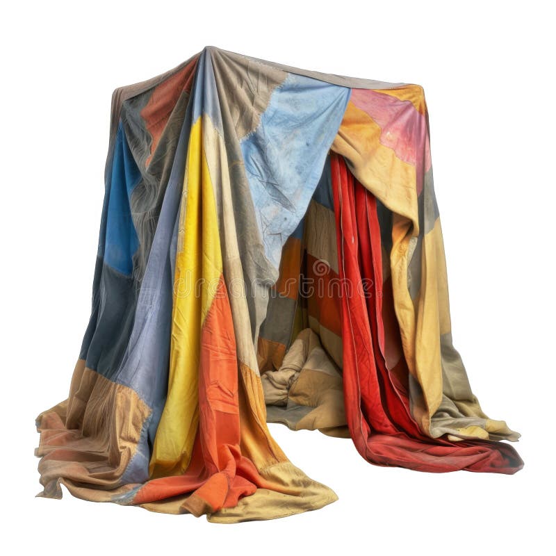 A Patchwork Tent Made of Colorful Fabrics Stock Image - Illustration of ...