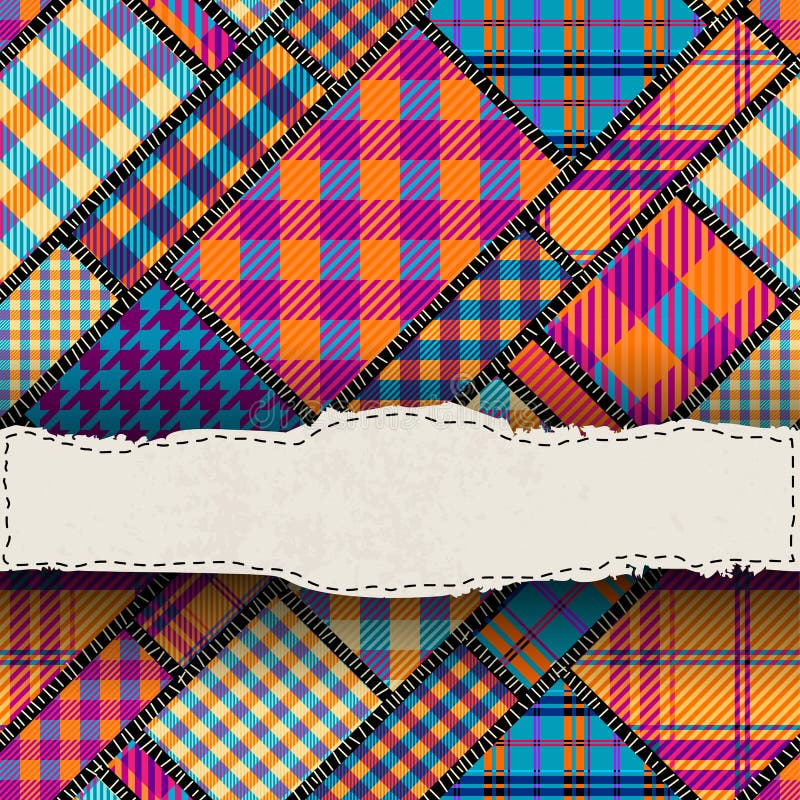 Patchwork Pattern of Rainbow Colors Stock Vector - Illustration of ...