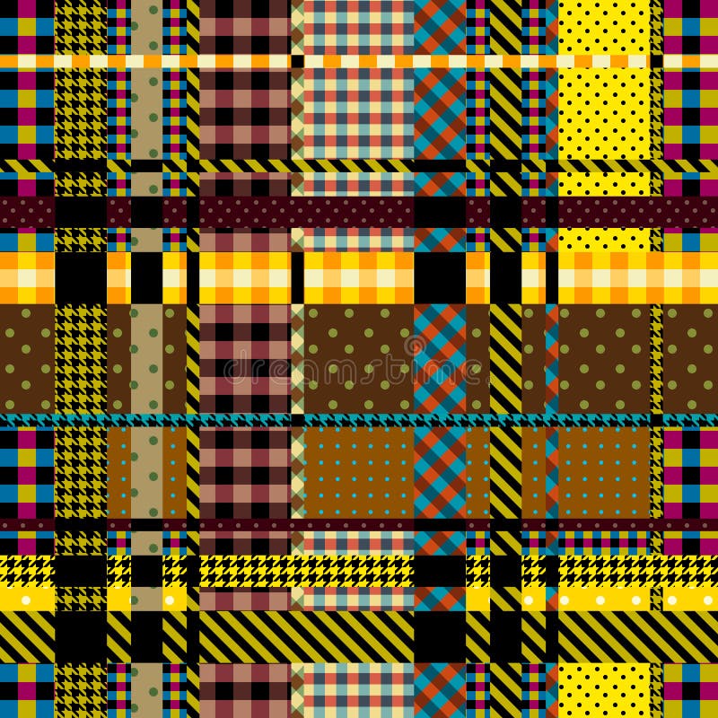 Patchwork Textile Pattern. Seamless Quilting Design Background. Stock ...