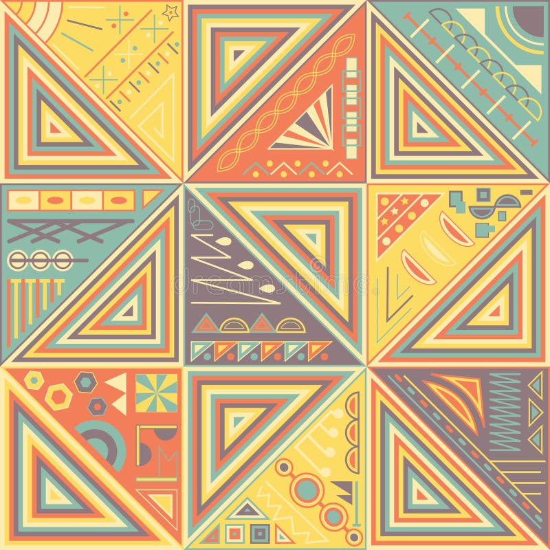 Patchwork Tile in Retro Colors Stock Vector - Illustration of vintage, patchwork: 139522111