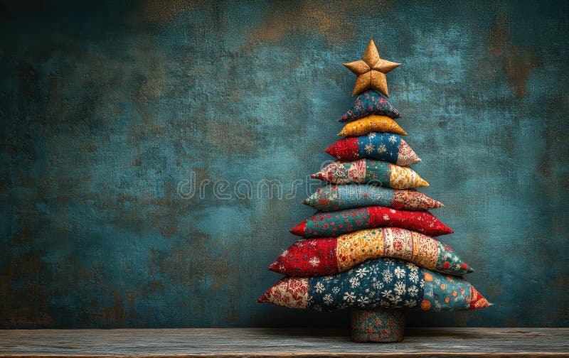 Patchwork Tree Quilted Fabric Symbol Festive Holiday Warmth Art Craft ...