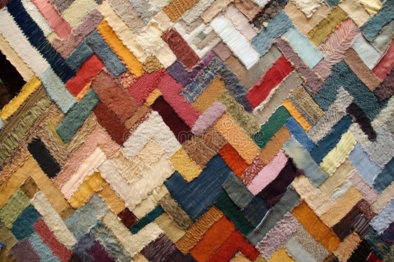 Patchwork of Various Carpet Samples Forming a Collage Stock ...