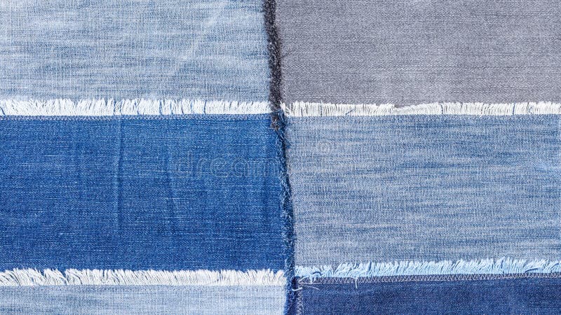 Patchwork from Various Denim Flaps Close Up Stock Photo - Image of ...