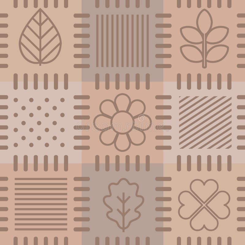 Patchwork Wallpaper Simple Abstract Vector Seamless Pattern, Floral ...