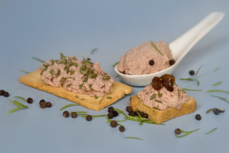 Canapes with Chicken Liver Pate Stock Photo - Image of bread, closeup ...