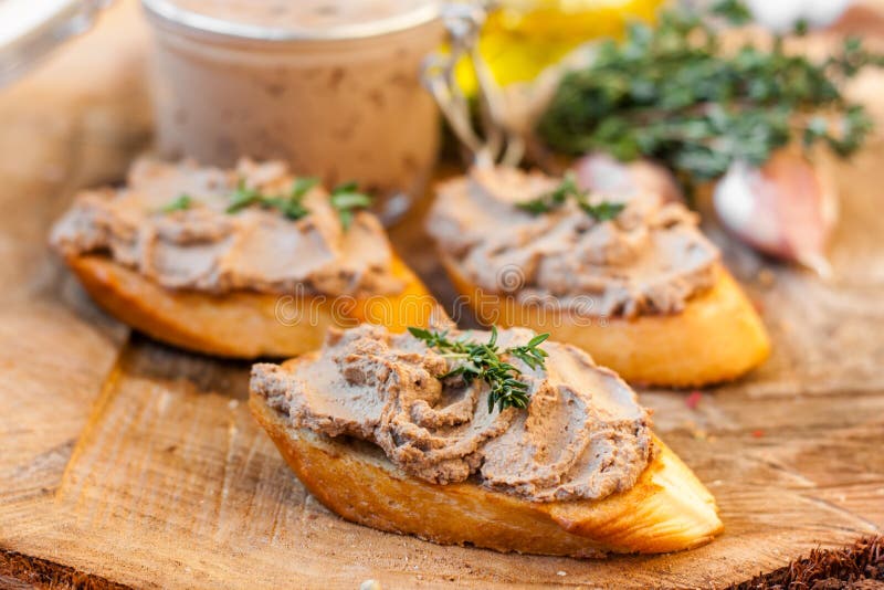 Pate in a jar stock image. Image of breakfast, thyme - 69613413