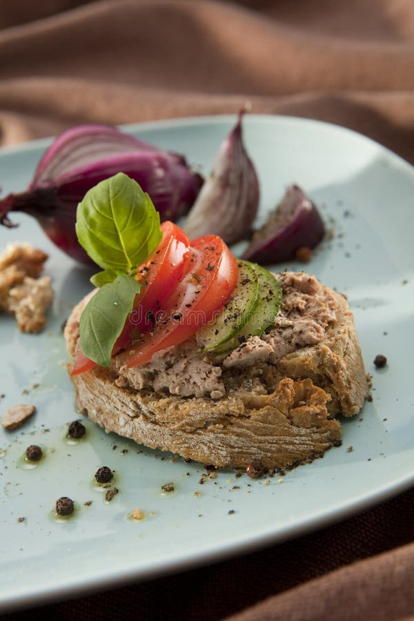 Canapes with Chicken Liver Pate Stock Photo - Image of bread, closeup ...