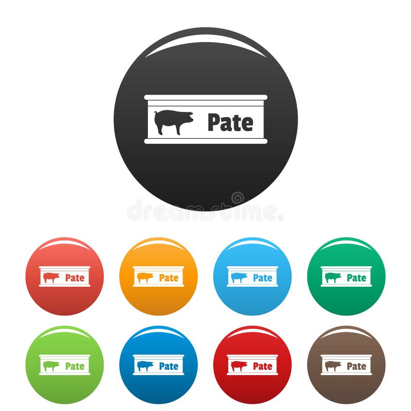 Pate Tin Can Icons Set Color Stock Vector - Illustration of beans, duck ...