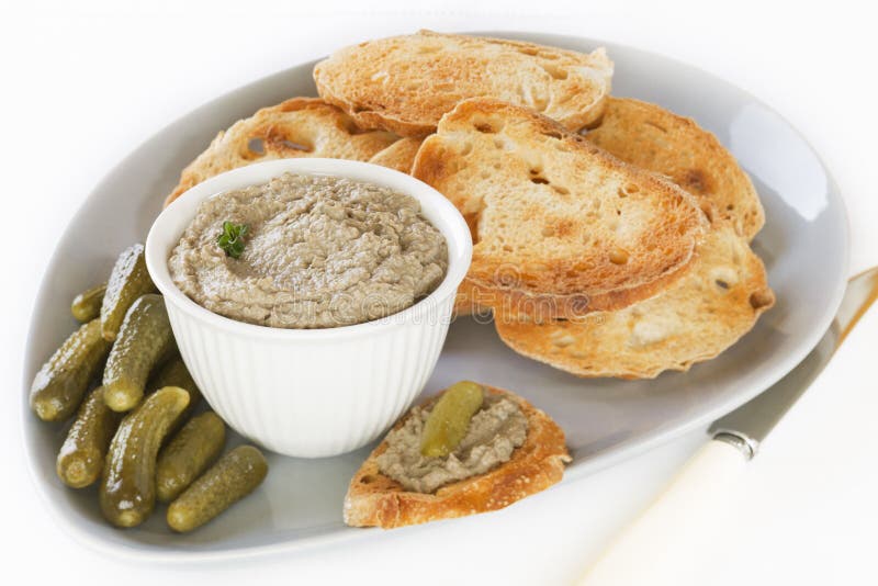 Pate with Toast on a Platter Stock Photo - Image of snack, home: 112381780